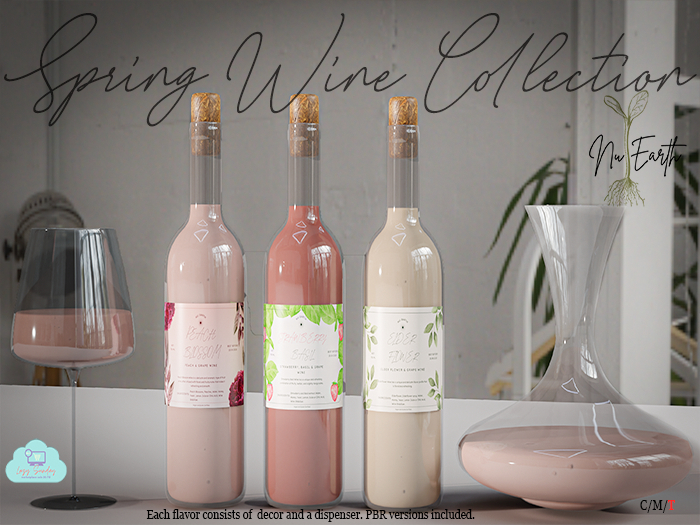 Second Life Marketplace - - Nu Earth - Spring Wine Collection- Elderflower Wine